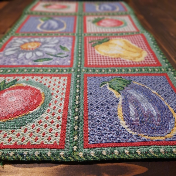 Handmade | Dining | Vintage Colorful Table Runner Spring Tuscan Fruit ...